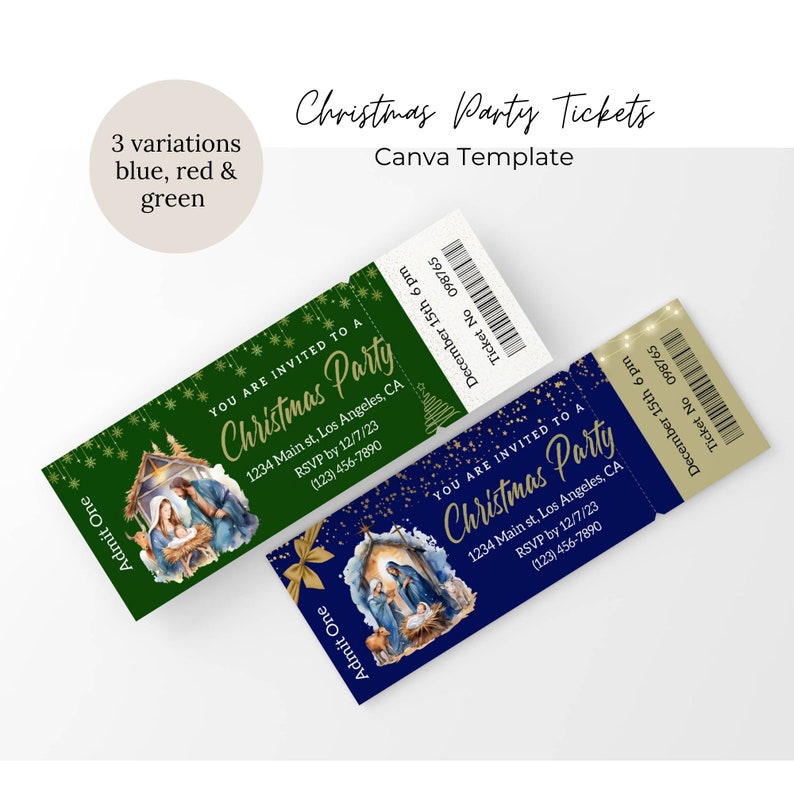 Christmas Event Ticket Canva Template Editable Nativity - Etsy