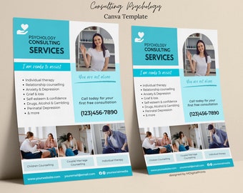 Psychology Therapy Flyer, Mental Health Flyer, Psychologist Service ...