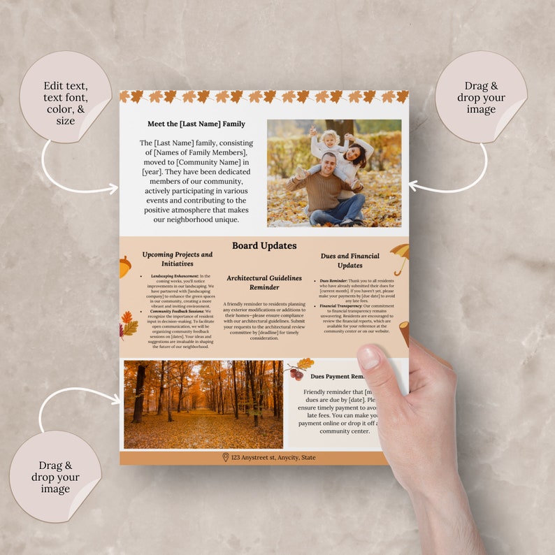 September HOA Newsletter Canva Template Editable September Newsletter ...