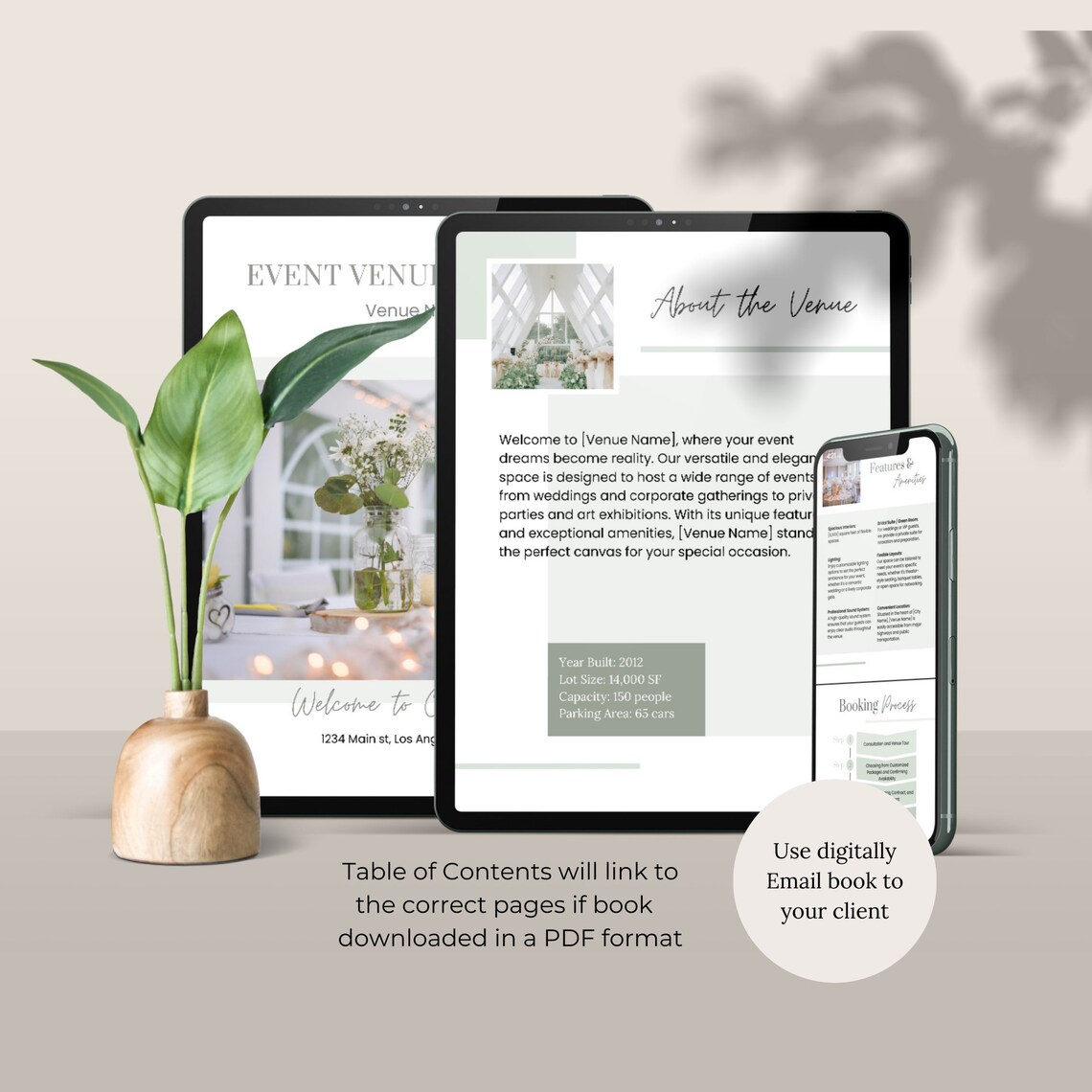 Venue Rental Book Canva Template, Editable Event Venue Rental Business ...