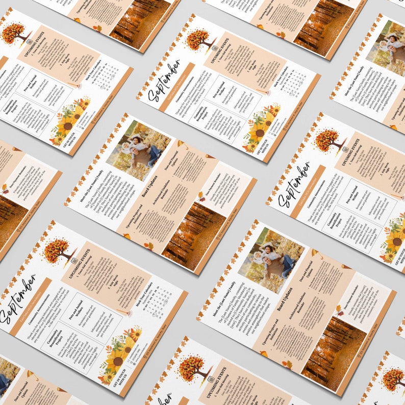 September HOA Newsletter Canva Template Editable September Newsletter ...