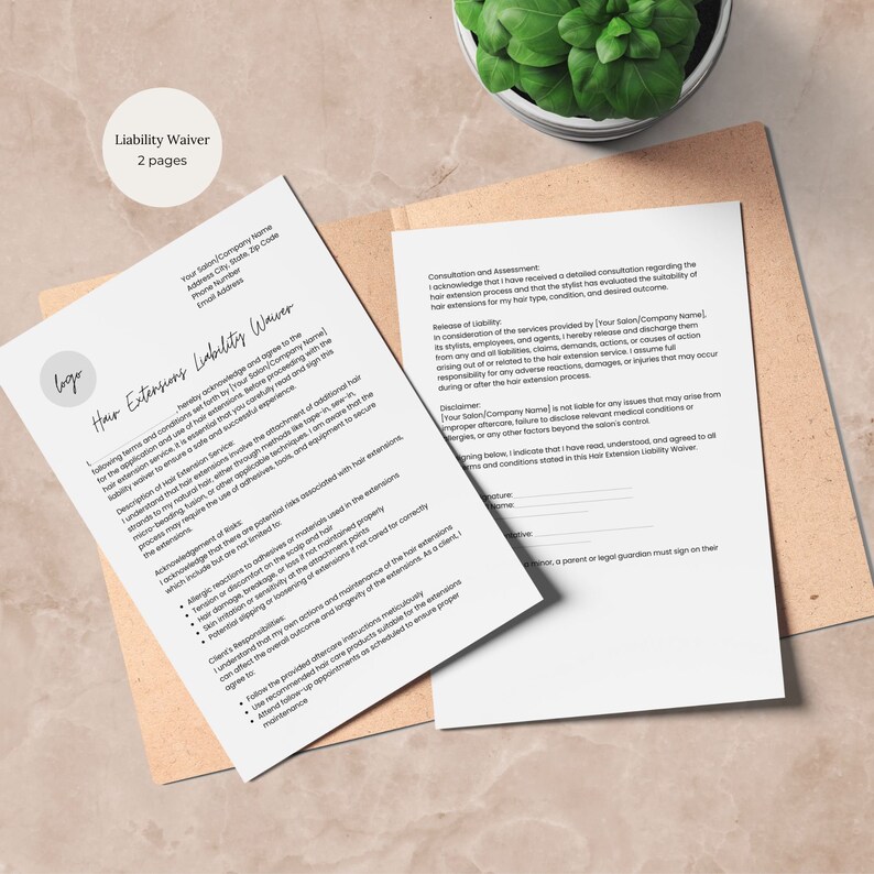 Hair Extensions Salon Templates Canva, Editable Hair Client Consent ...