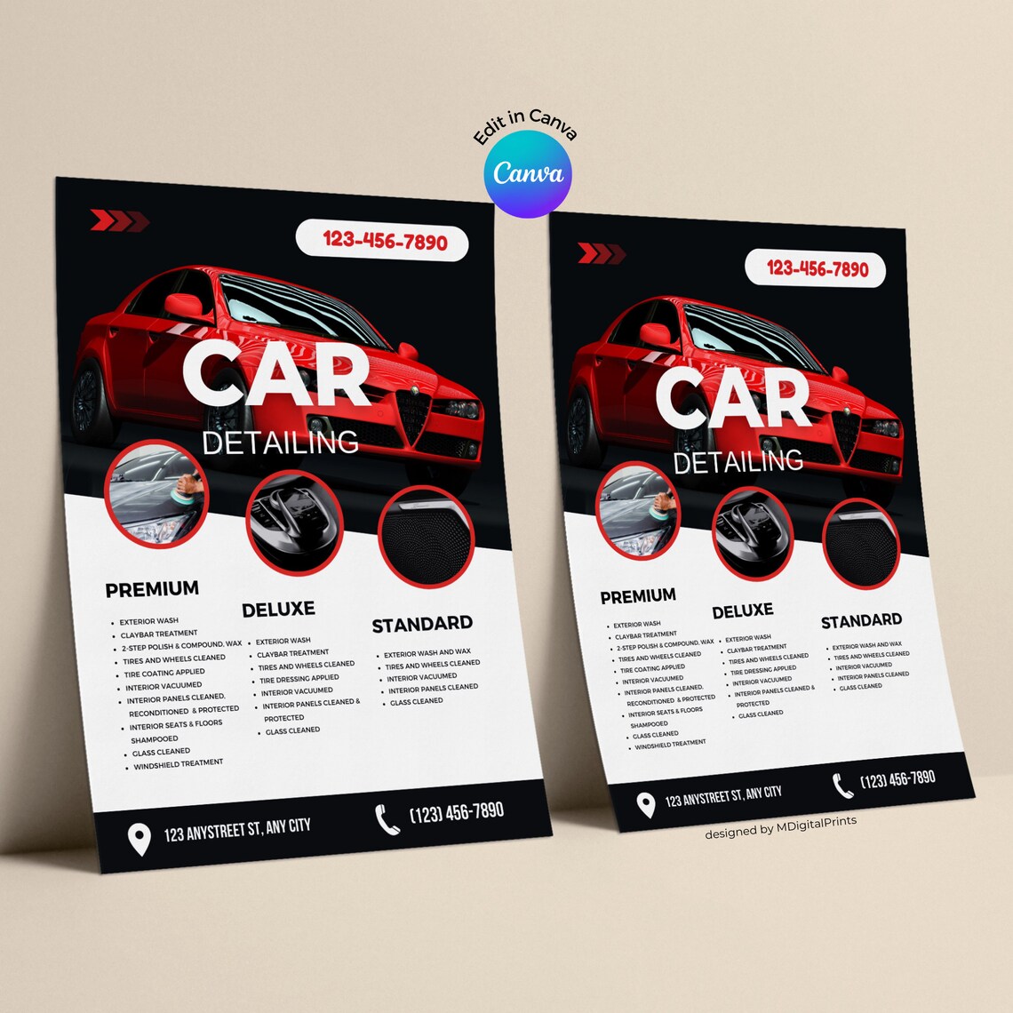 Car Detailing Flyer, Auto Detailing Business Flyer Canva Template, Auto ...