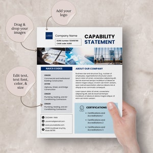 Capability Statement Canva Template Editable Capability Statement ...