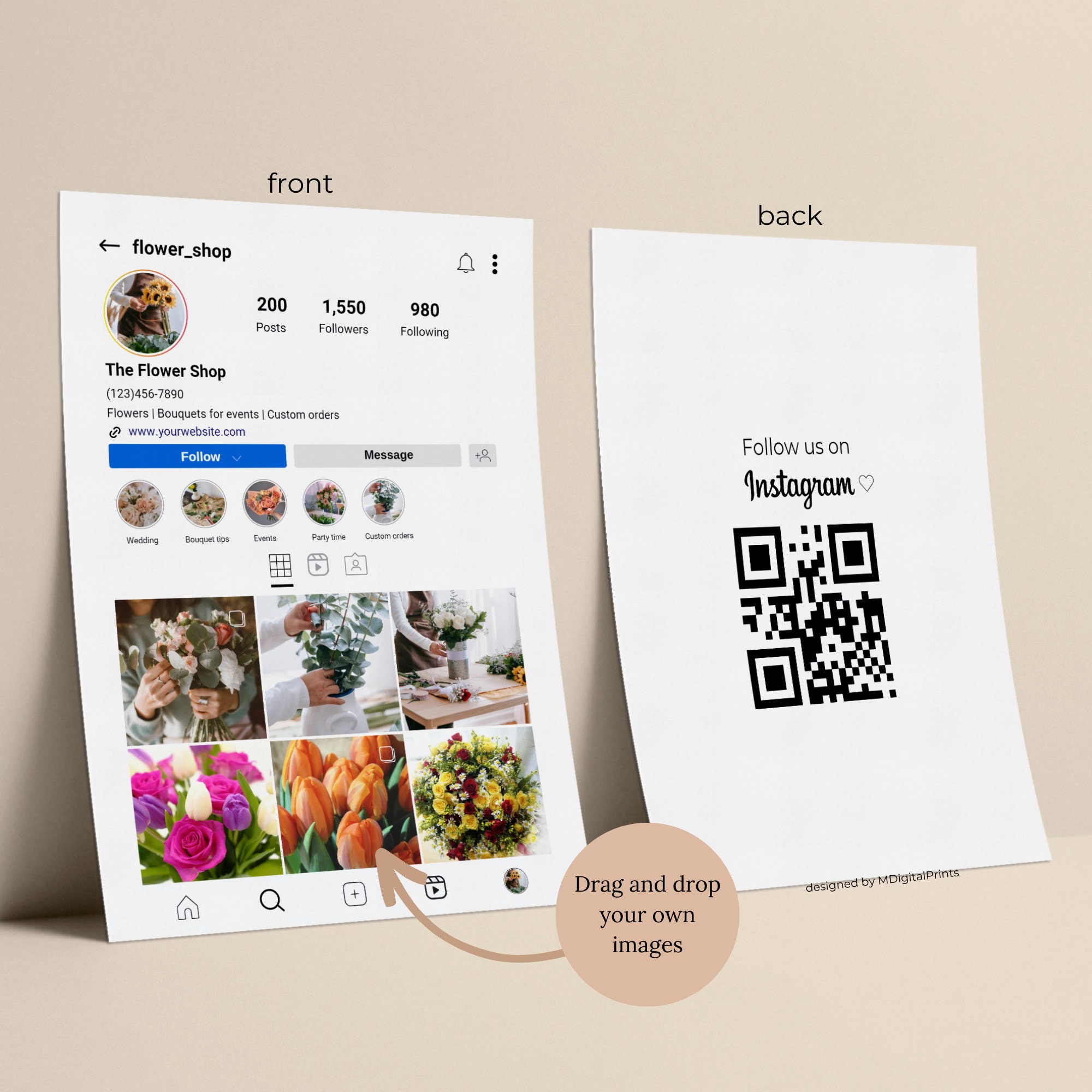 Florist Flyer Instagram Canva Template, Flower Shop IG Editable Flyer ...