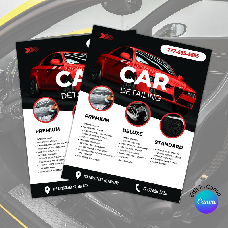 Car Detailing Flyer Auto Detailing Business Flyer Canva - Etsy