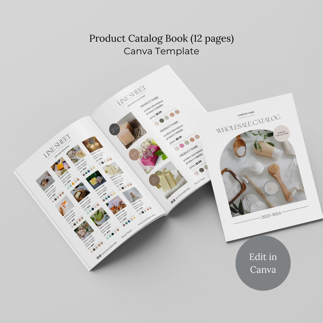 Product Catalog Template Canva, Editable Wholesale Line Sheet Template ...