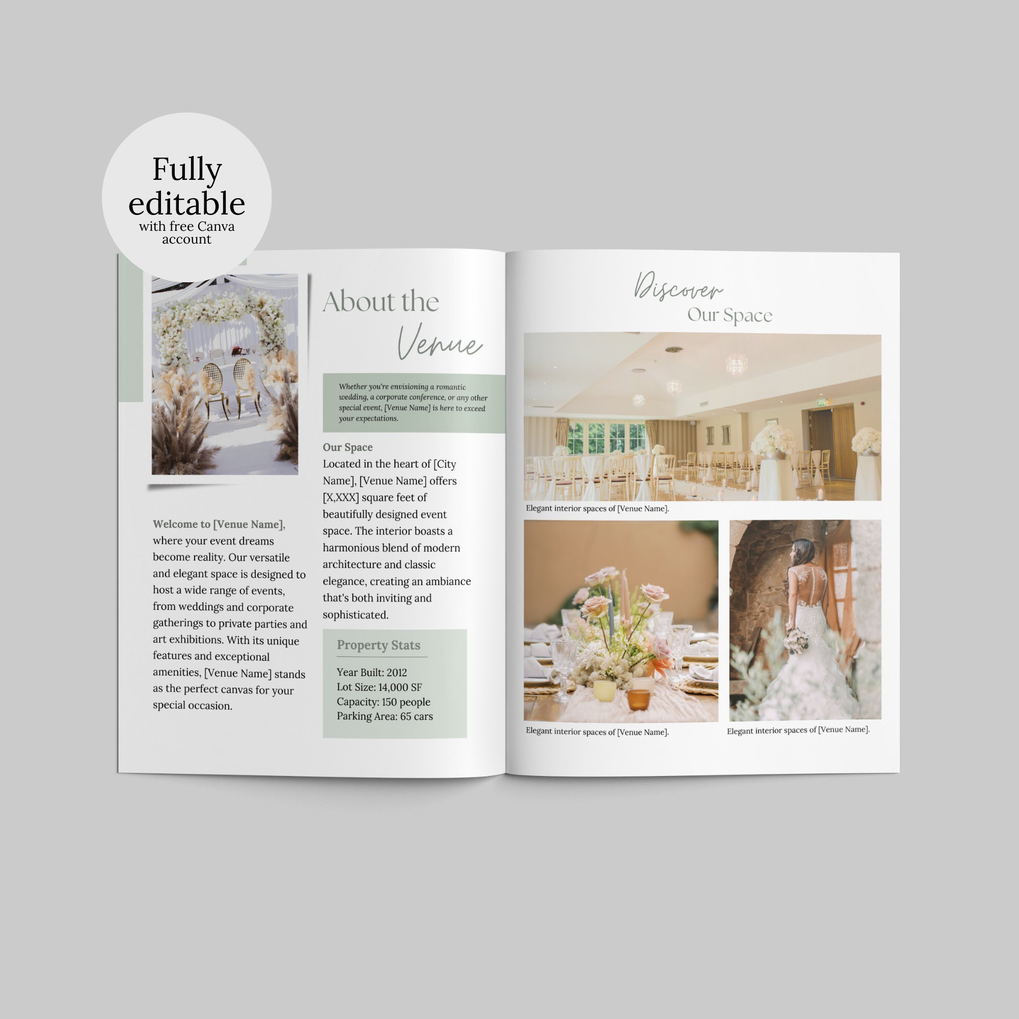 Event Venue Rental Book Canva Template, Editable Venue Rental Business ...