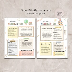 Classroom Newsletter Canva Template, Editable Classroom Weekly ...