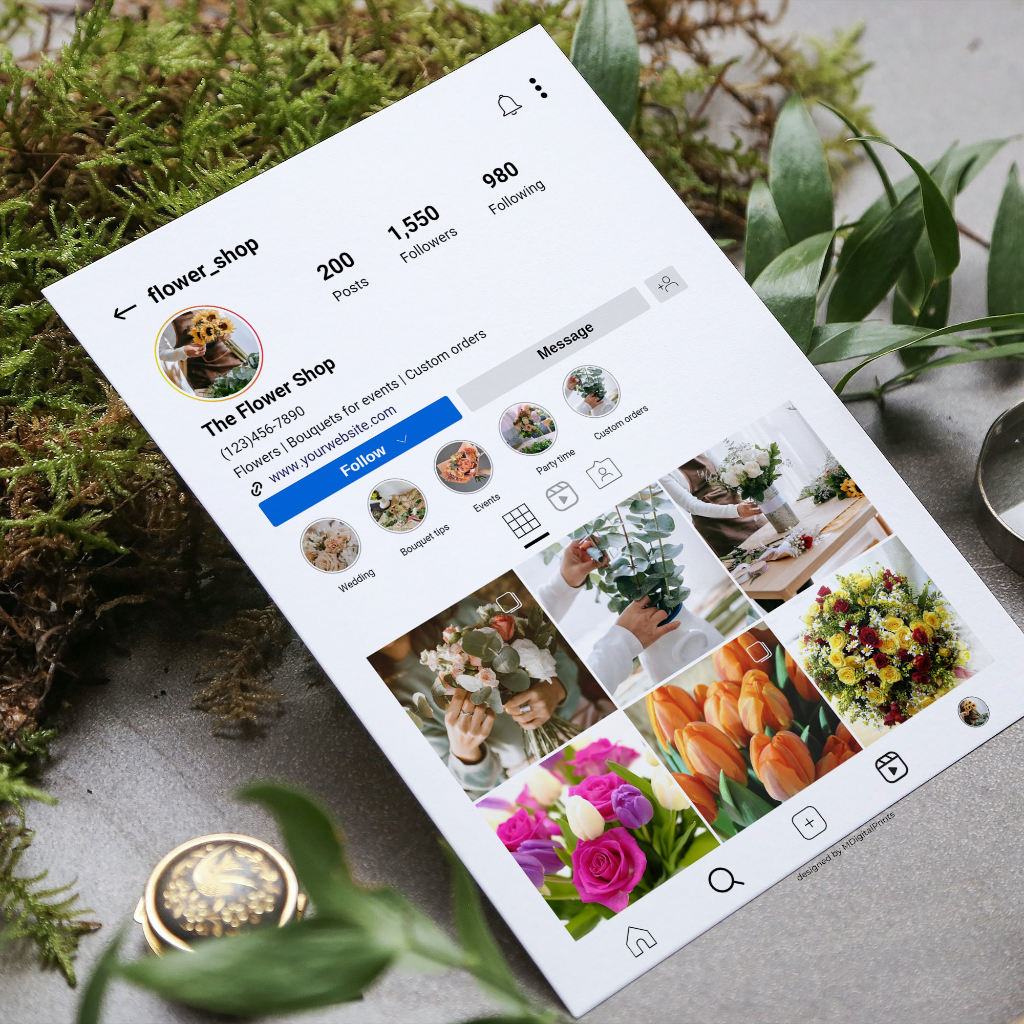 Florist Flyer Instagram Canva Template, Flower Shop IG Editable Flyer ...