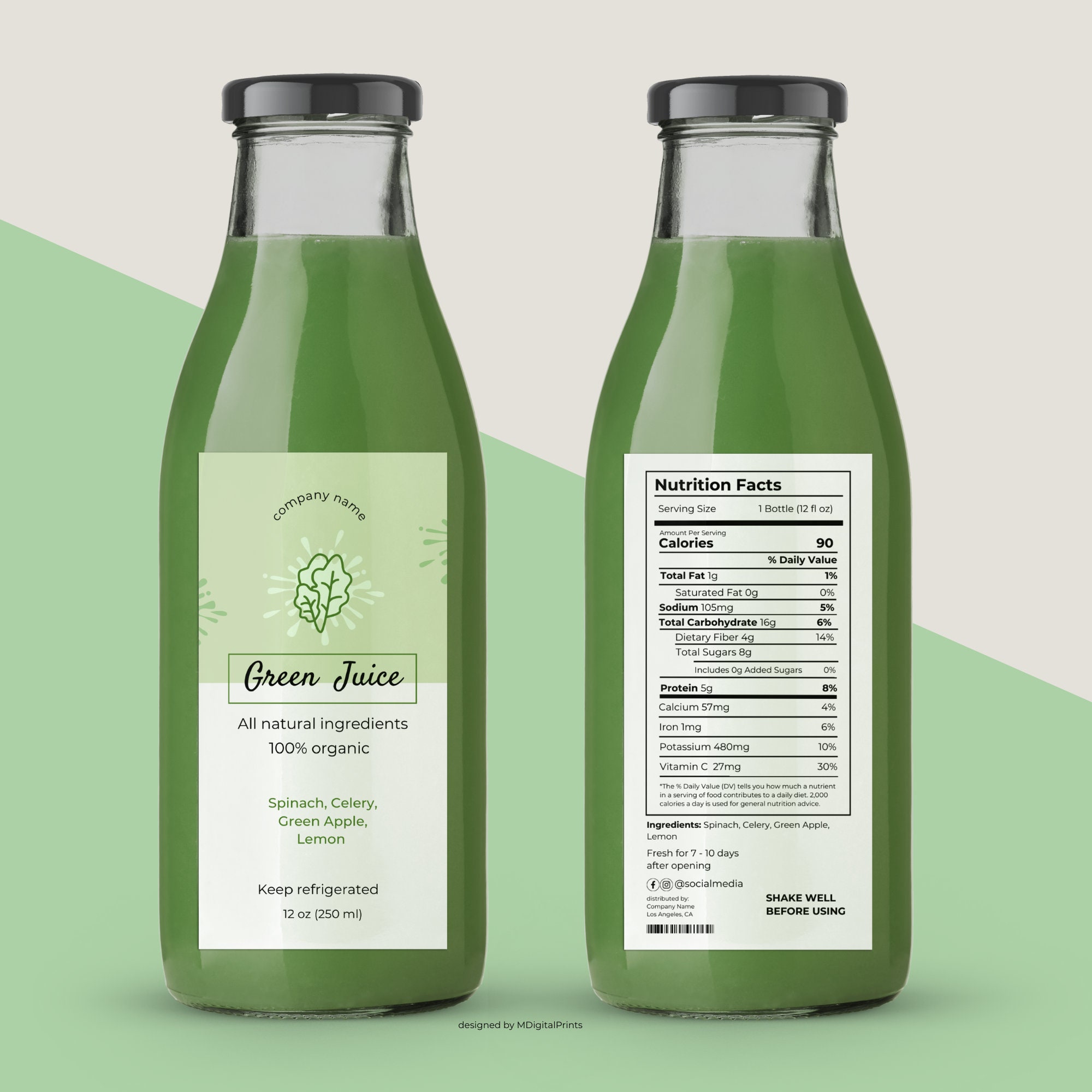 Editable Juice Bottle Labels Canva Template, Beverage Bottle Labels ...