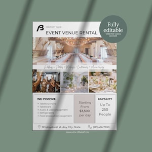 Event Venue Rental Flyer Canva Template, Venue Rental Business Editable ...