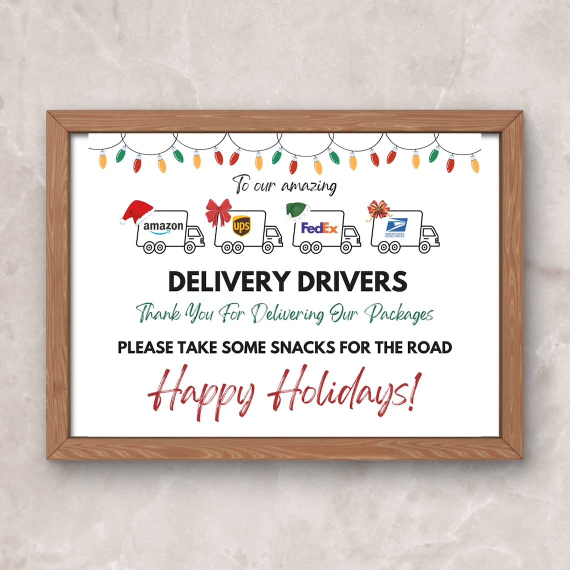 Delivery Driver Snack Sign Printable, Delivery Driver Thank You Sign ...