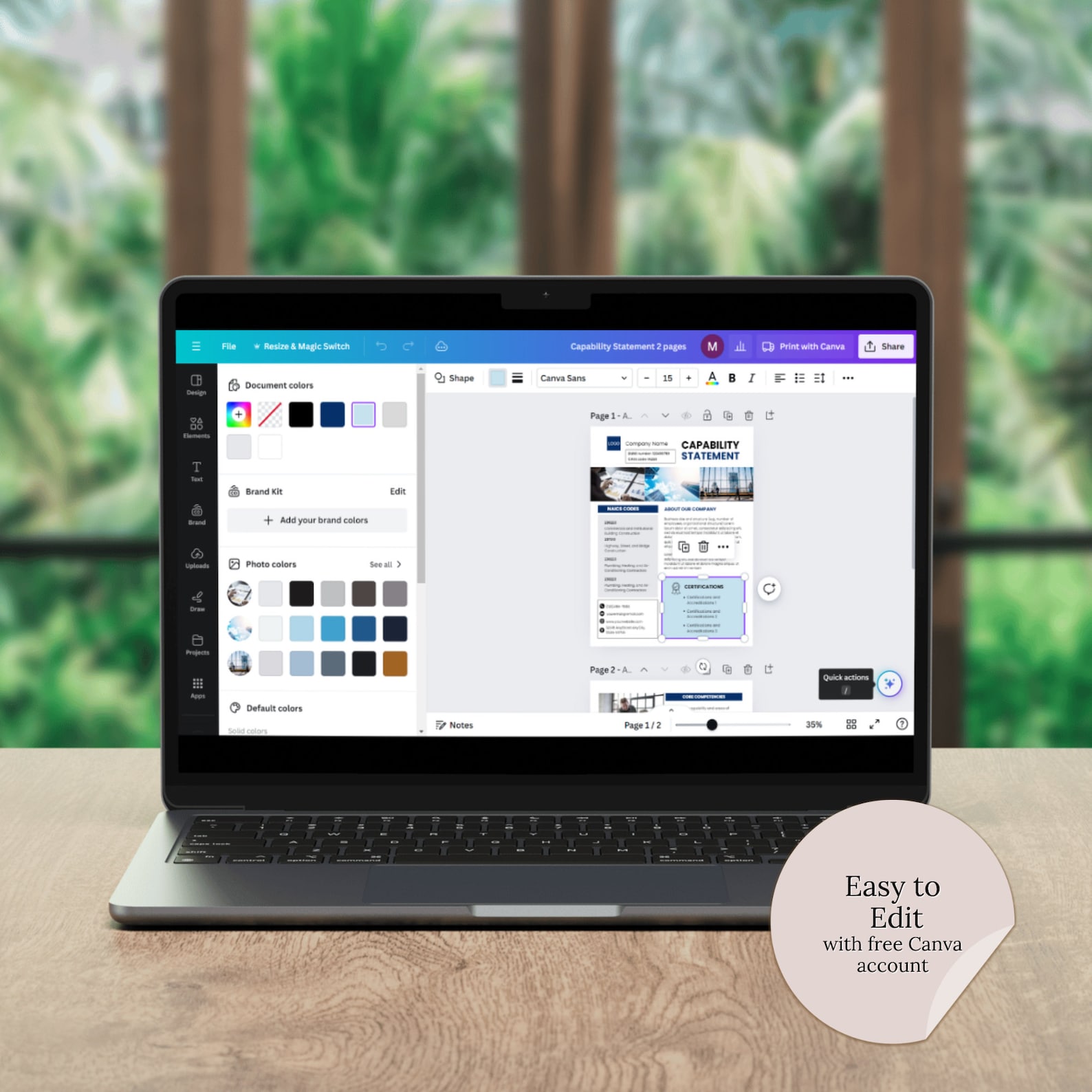Capability Statement Canva Template Editable Capability Statement ...
