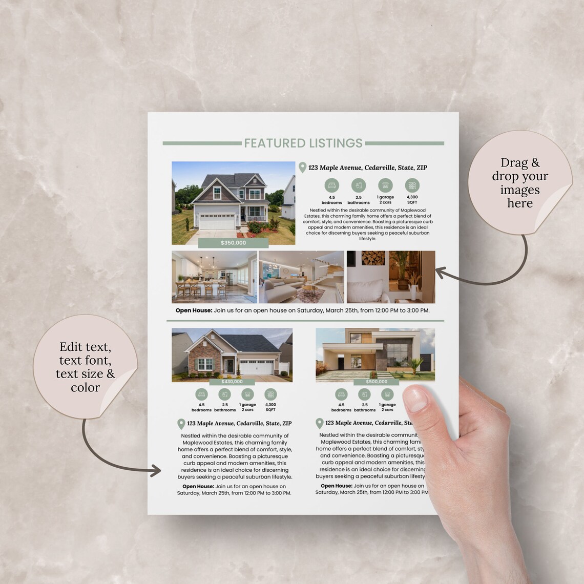 Real Estate Newsletter Canva Template 12 Month Editable Realtor ...