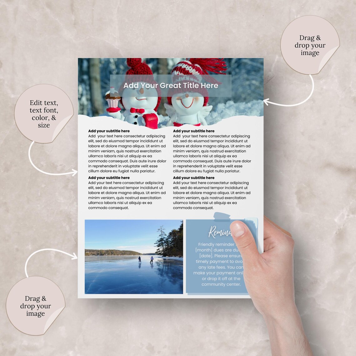 January Newsletter 2026 Canva Template Editable January HOA Newsletter ...