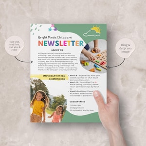 Preschool Newsletter Canva Template, Editable Childcare Newsletter Bundle, Daycare Newsletter ...