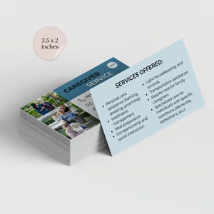 Caregiver Business Card Canva Template Bundle, Elderly Care Card ...