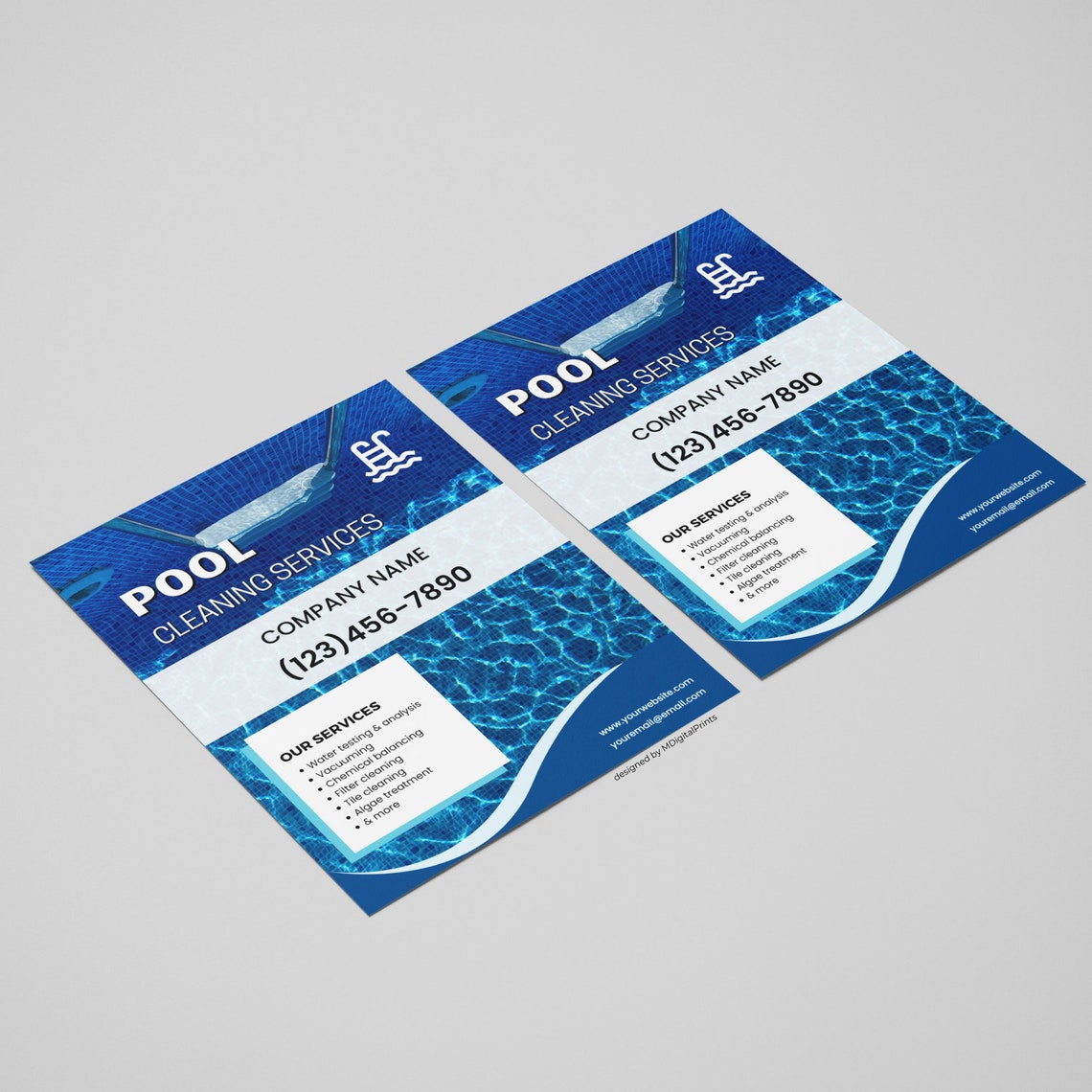 Pool Services Flyer Canva Template, Swimming Pool Business Editable ...