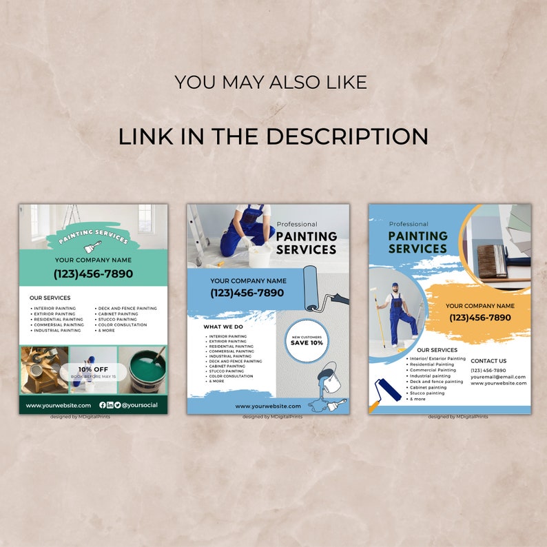 Painting Service Flyer Canva Template, House Painter Flyer, Painting ...