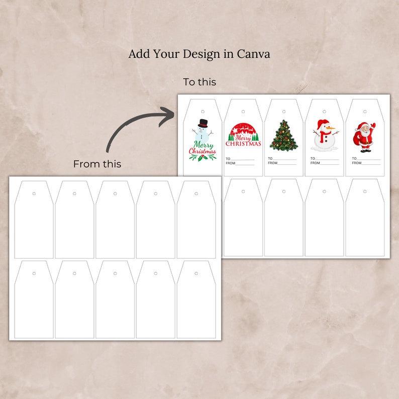 Blank 2x4 Gift Tags Canva Template, Editable Blank Hang Tag Mockup ...