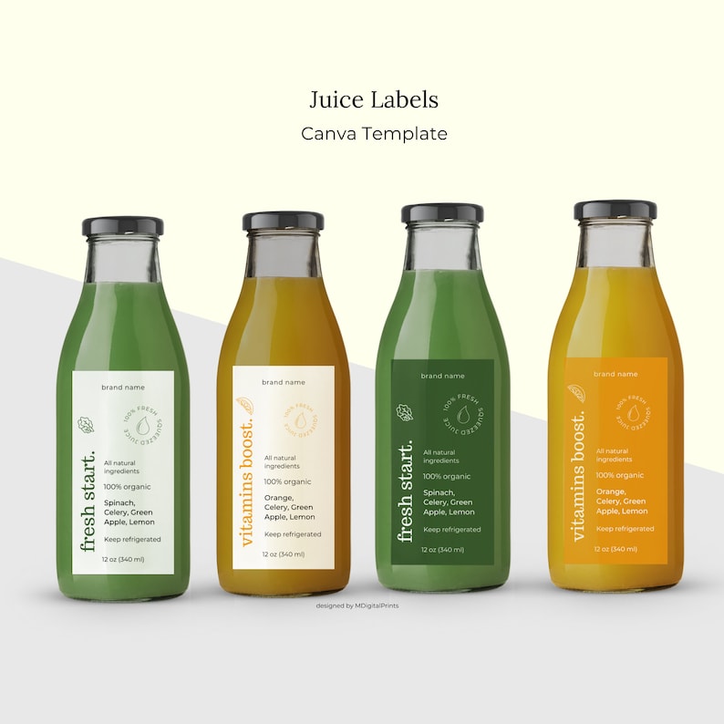 Editable Juice Labels Template Canva, Juice Bottle Label, Beverage Labels, Drink Labels Design ...