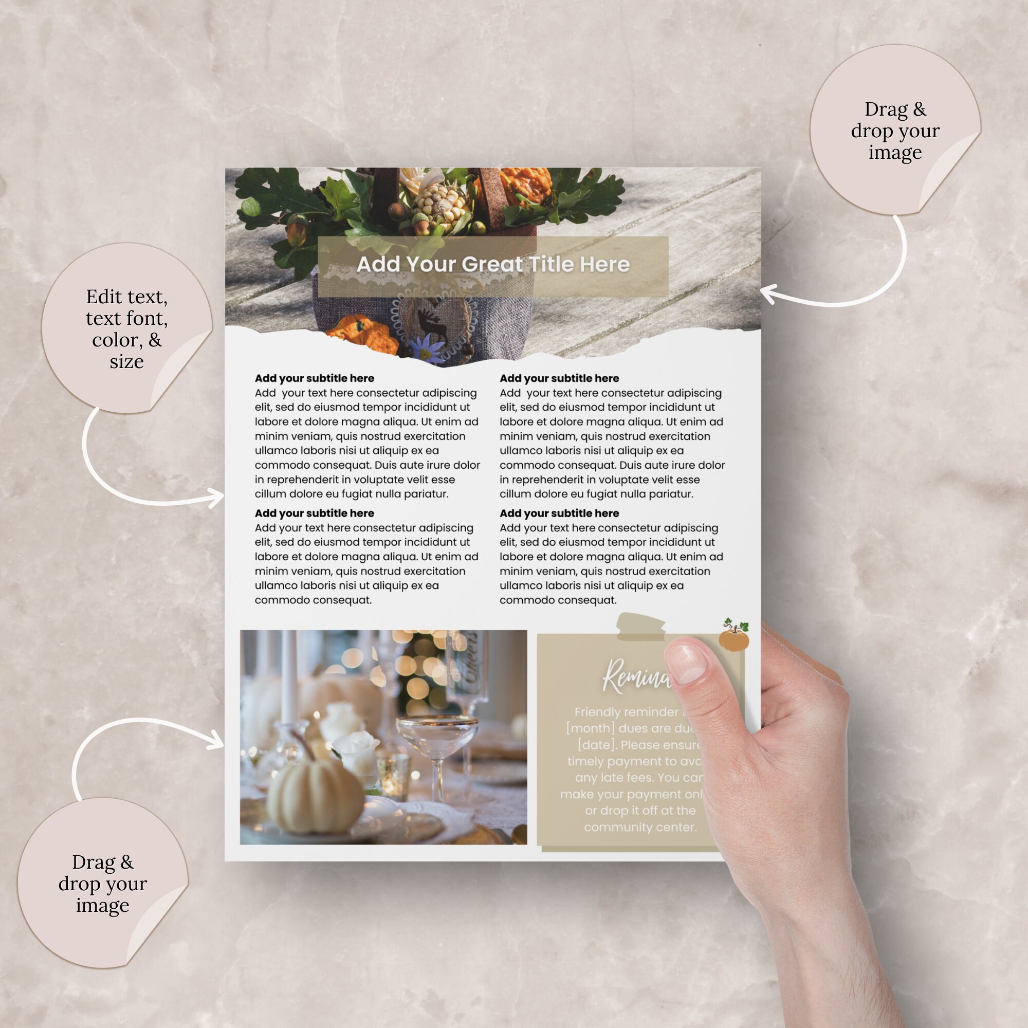 November HOA Newsletter Canva Template Editable November Month ...