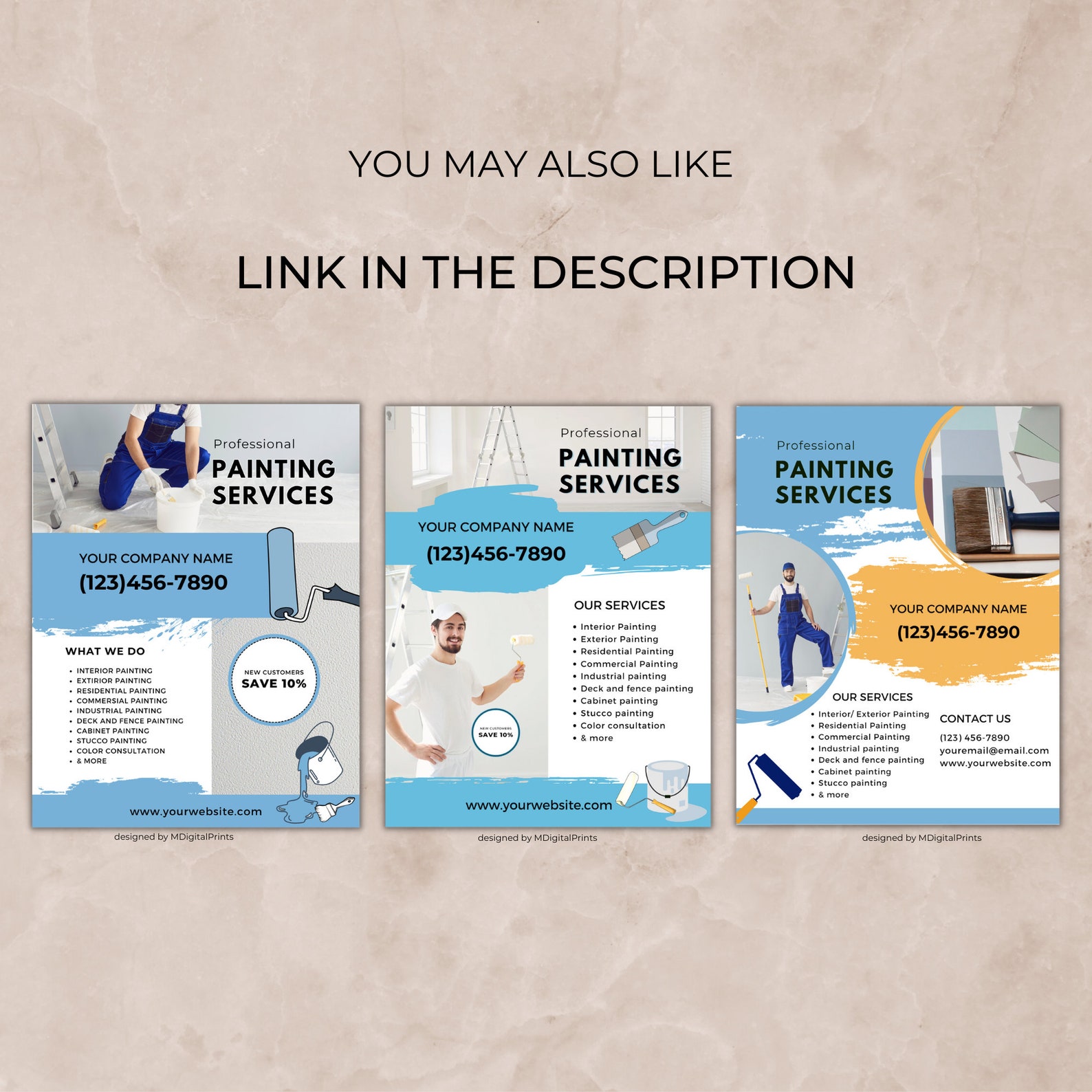 Painter Businsess Flyer Canva Template, Painting Services Flyer ...