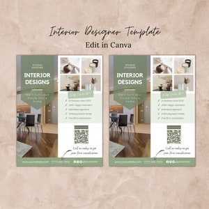 Interior Designer Flyer Canva Template, Interior Design Business ...