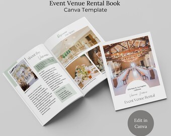 Wedding Venue Guide Magazine Canva Template, Editable Venue Rental ...