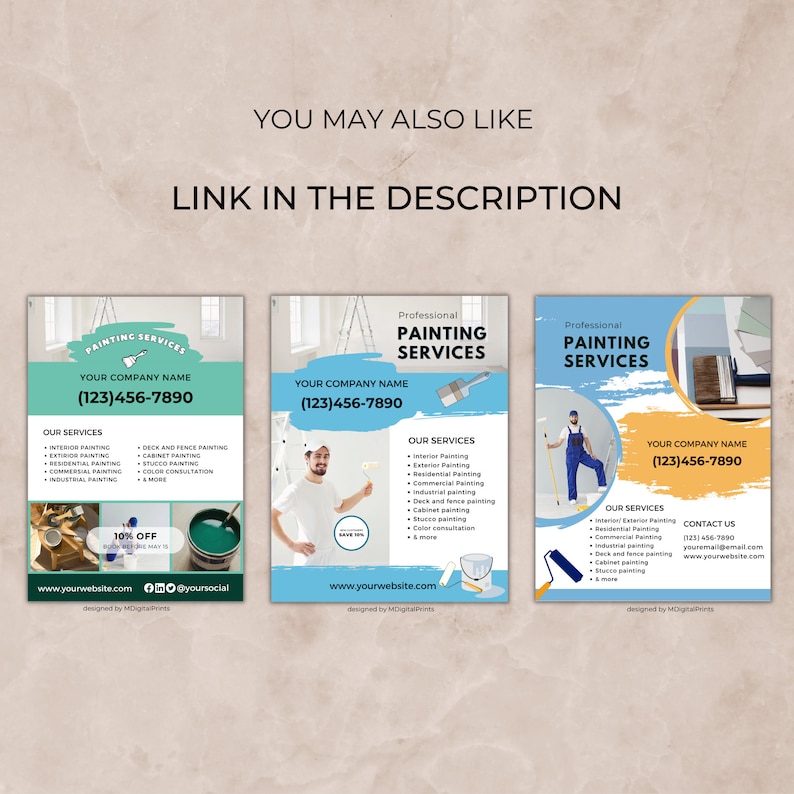 Painting Services Flyer Canva Template, House Painter Flyer, Painting ...
