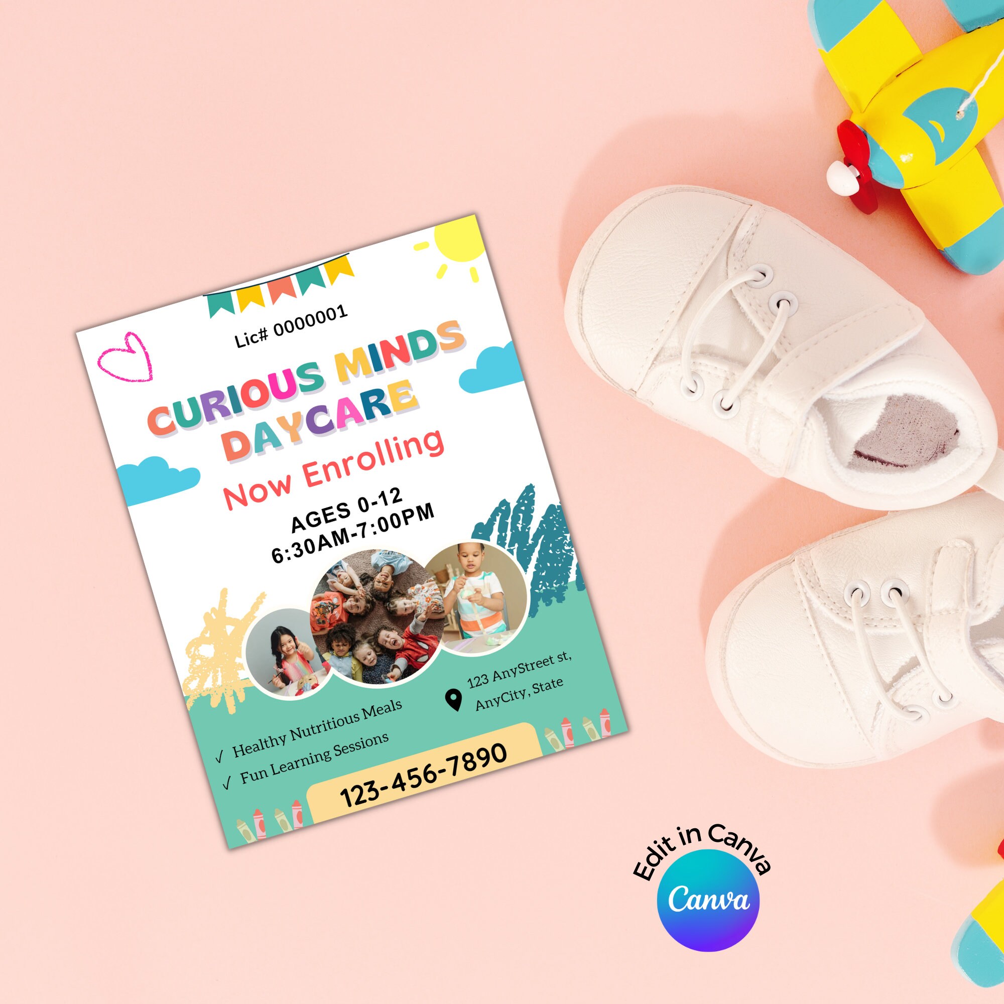 Childcare Flyer Canva Template, Daycare Flyer, Child Care Promotion ...