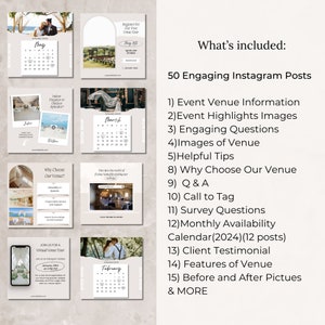Event Venue Rental Instagram Posts Canva Template Editable Wedding ...