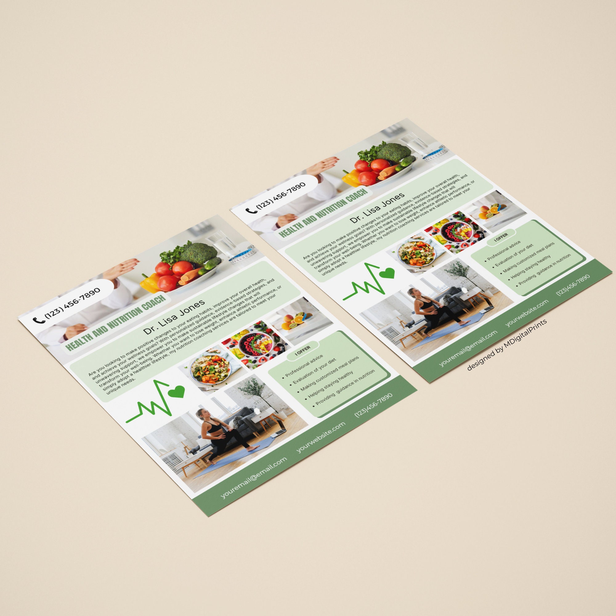 Health and Nutrition Coach Flyer Canva Template, Wellness Coach Flyer ...