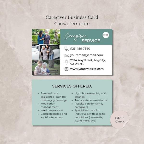 Home Care Business Card - Etsy