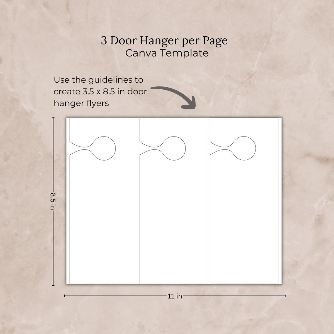 Blank Door Hanger Template Canva, Editable Door Handle Hanger Mockup ...