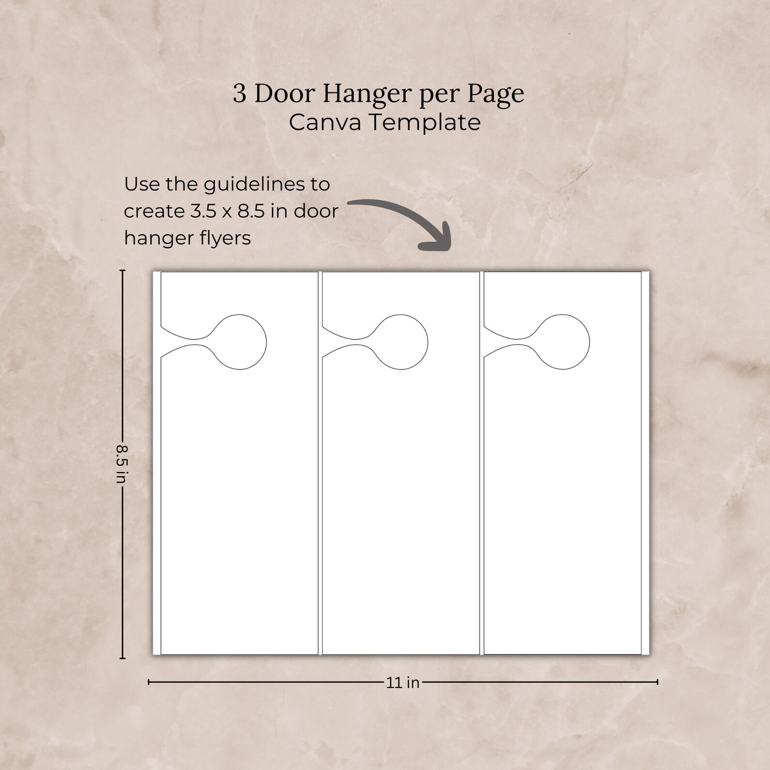 Blank Door Hanger Template Canva, Editable Door Handle Hanger Mockup ...