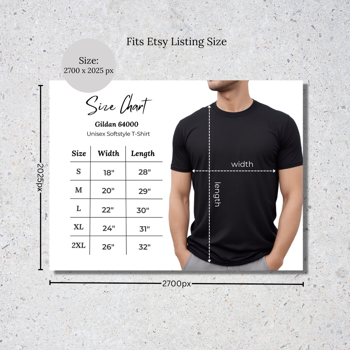 Editable Shirt Size Chart Bundle Canva Template, Bella Canvas 3001 and ...