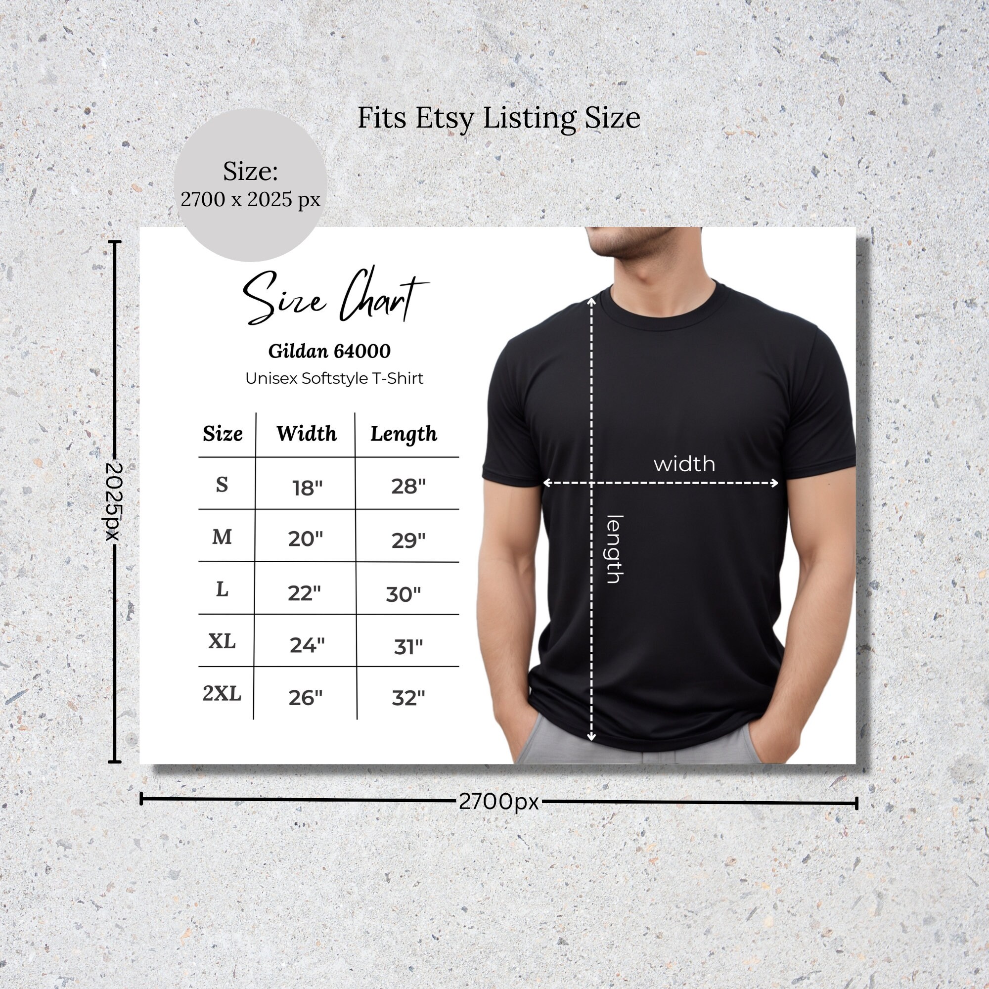 Editable Shirt Size Chart Bundle Canva Template, Bella Canvas 3001 and ...