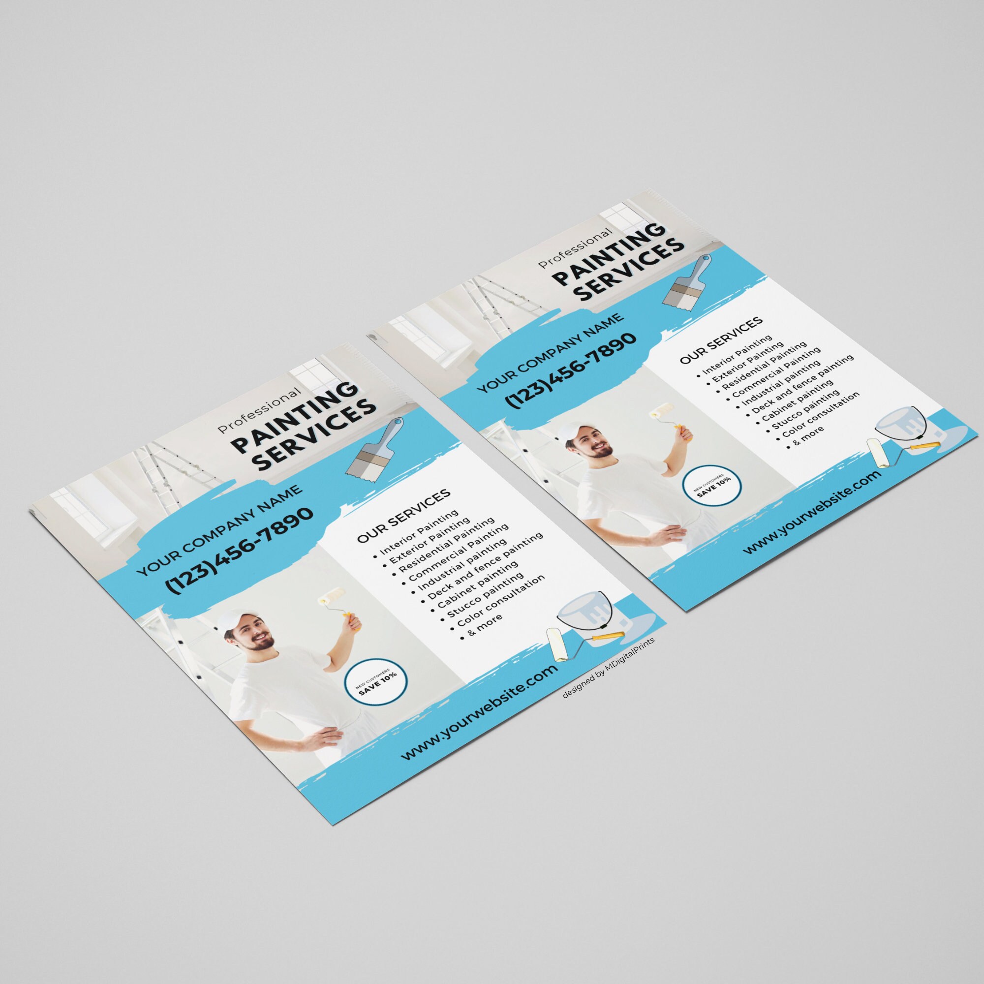 Painting Service Flyer Canva Template, House Painter Flyer, Painting ...