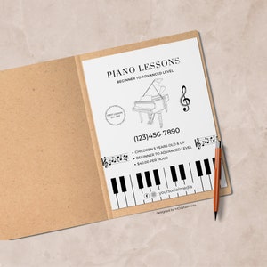 Piano Lessons Flyer Canva Template Piano Teacher Editable - Etsy