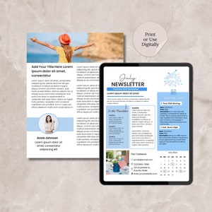 July HOA Newsletter Canva Template, Editable July Month Newsletter Page ...
