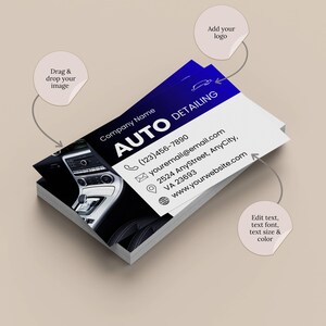 Auto Detailing Business Card Template Canva, Editable Car Detailing ...