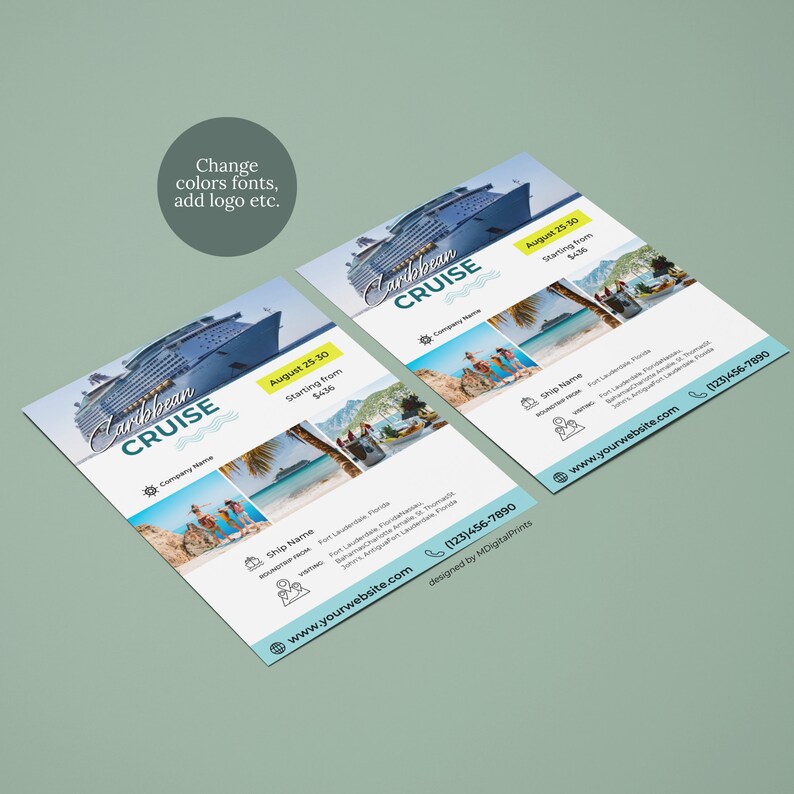 Cruise Flyer Canva Template, Cruise Trip Offer Editable Flyer Template ...