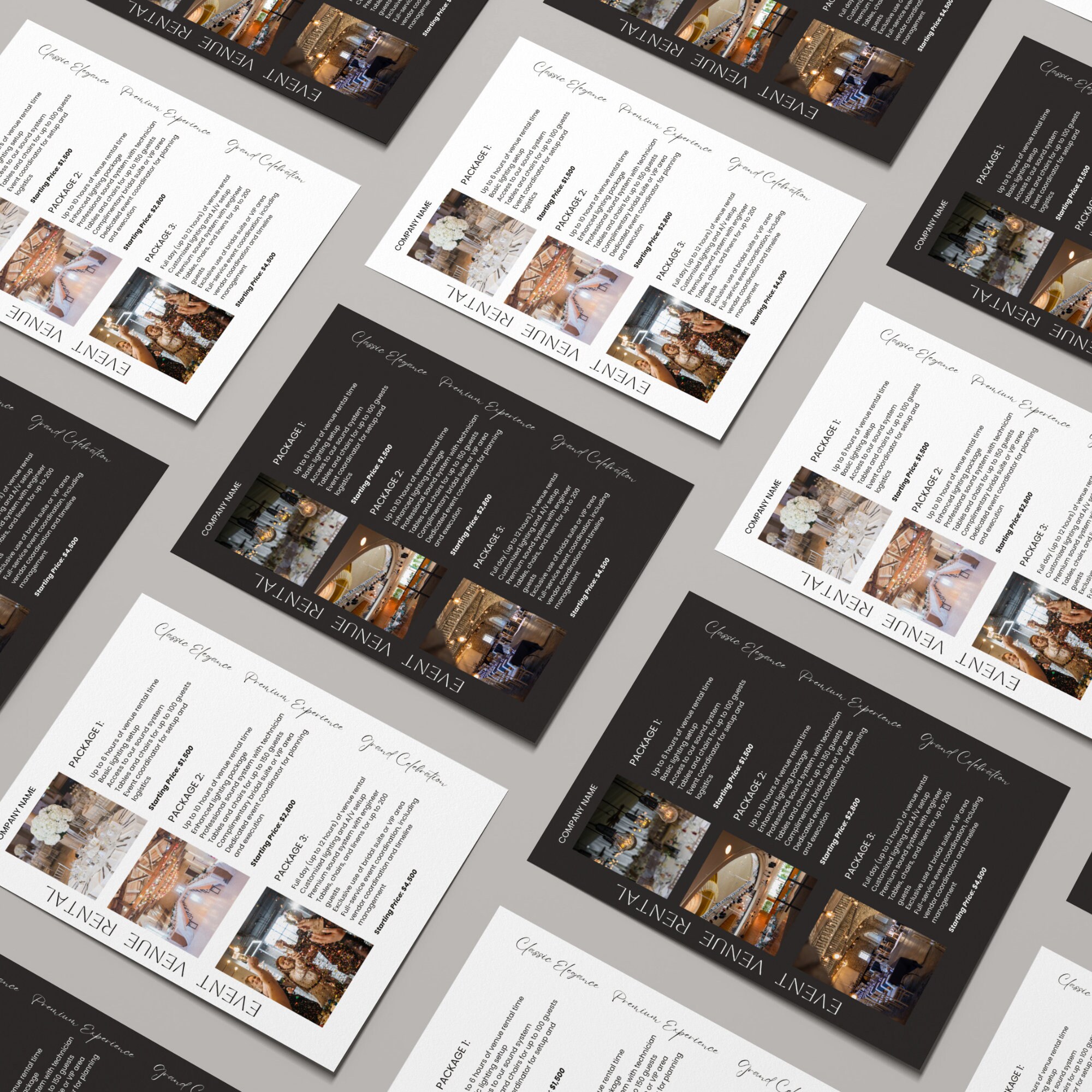 Event Venue Rental Packages Pricing Canva Template, Editable Wedding ...