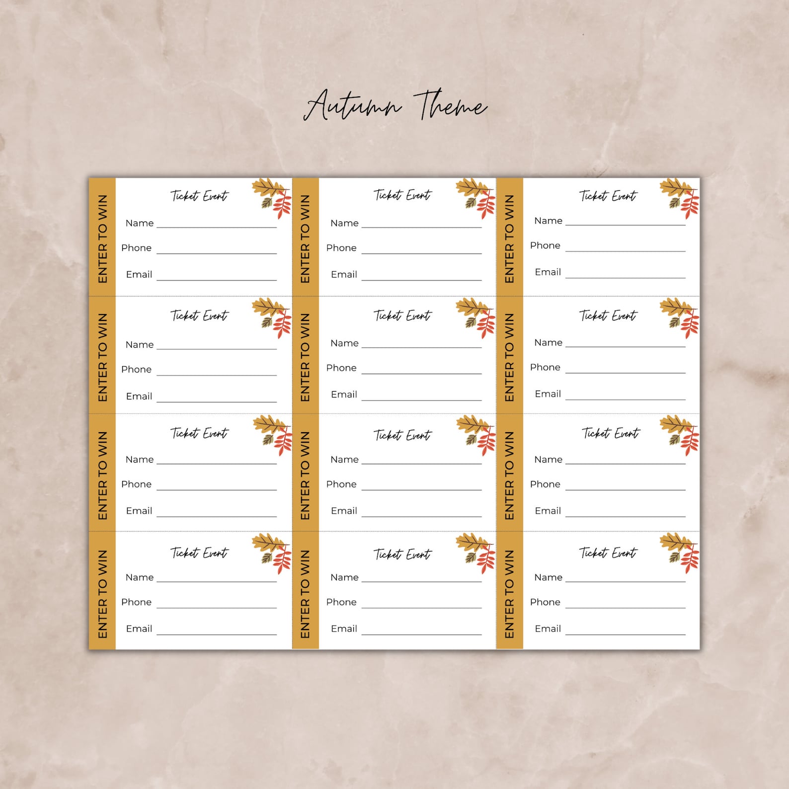 Plantilla Canva de boletos de rifa editables, ingrese para ganar ...