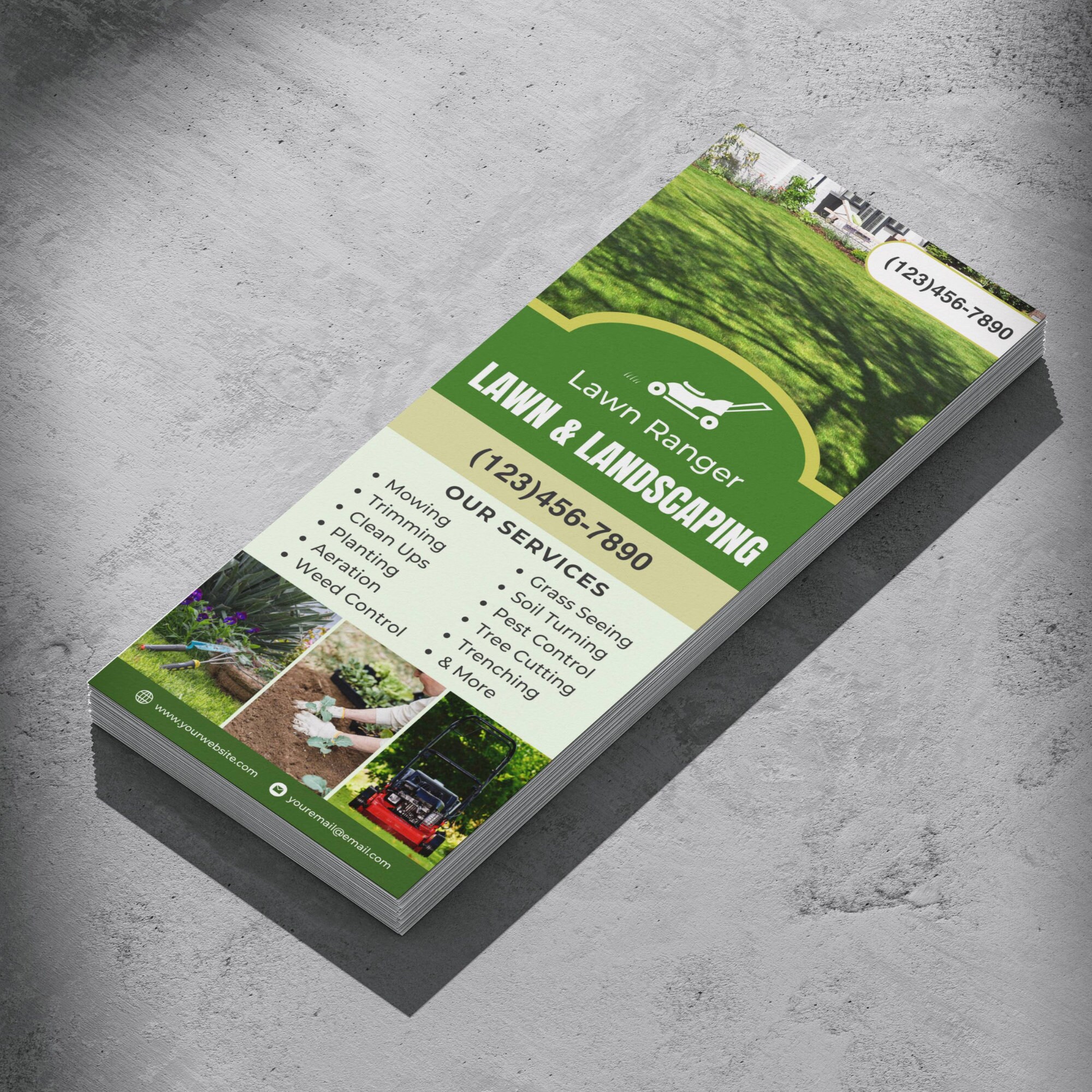 Landscaping Lawn Services Door Hanger Flyer Canva Template, Mowing ...