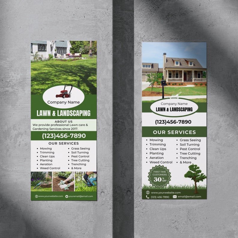 Lawn Services Business Flyer Canva Template Bundle, Mowing Service ...