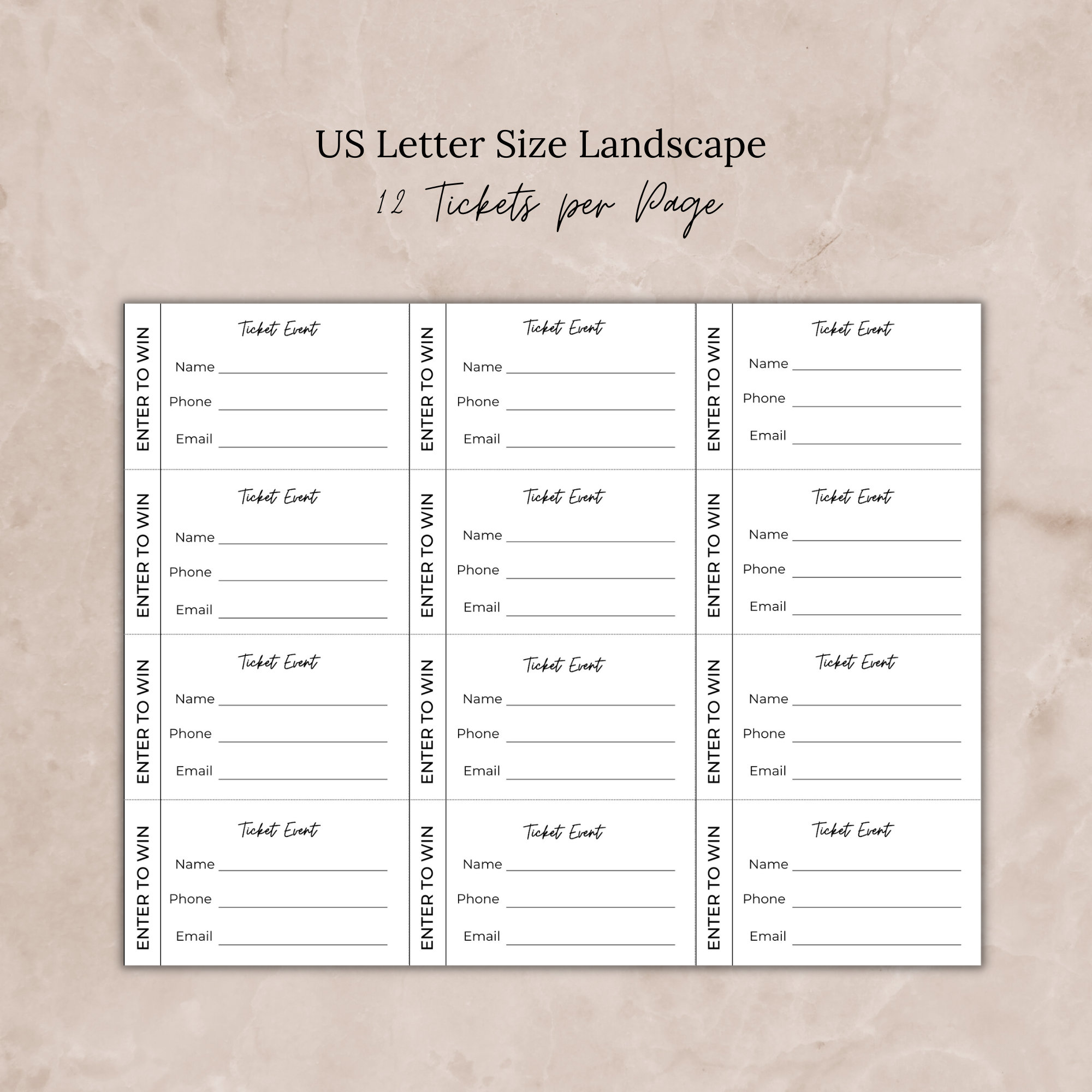 Editable Raffle Tickets Canva Template, Enter to Win Tickets ...