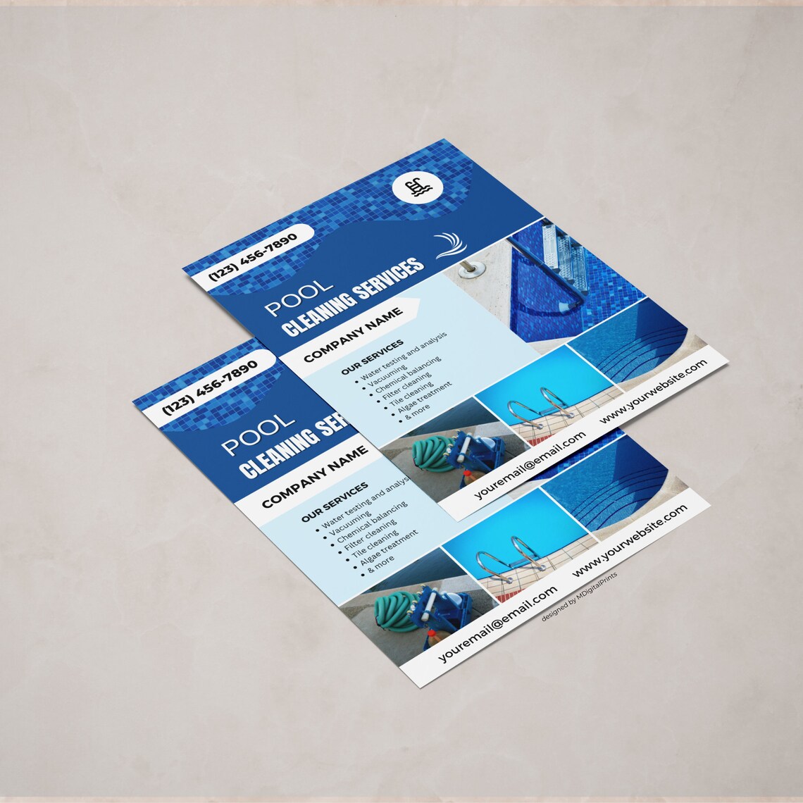 Pool Services Flyer Canva Template, Swimming Pool Cleaning Business ...
